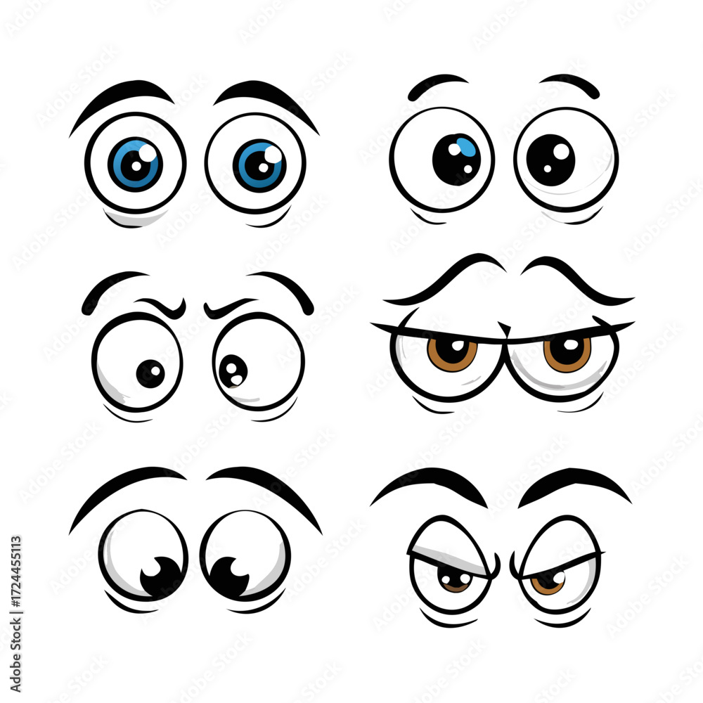 Stock-Vektorgrafik „Cartoon eyes set. Vector collection of comic ...