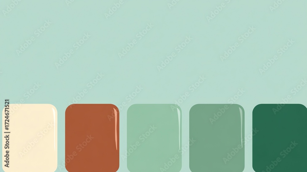 Color Palette Displaying Earth Tones on a Soft Green Background Stock ...