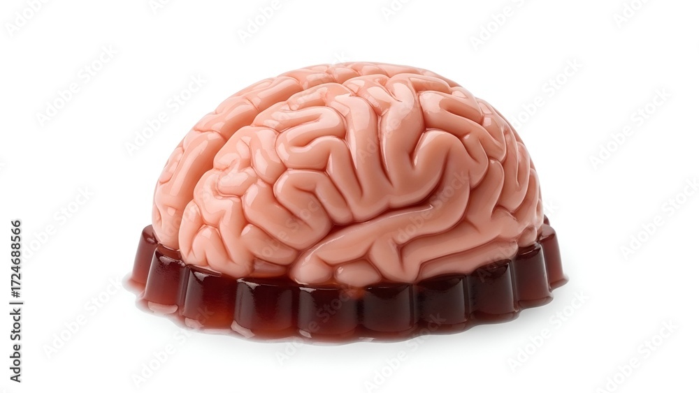 Zombie Brain Dessert A Feedio Treat - Jelly Brain with Glossy Surface ...