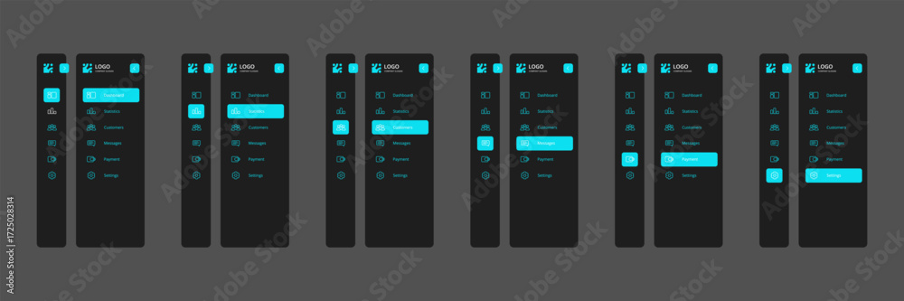 Vektor Modern and minimalistic dashboard menu interface design set ...