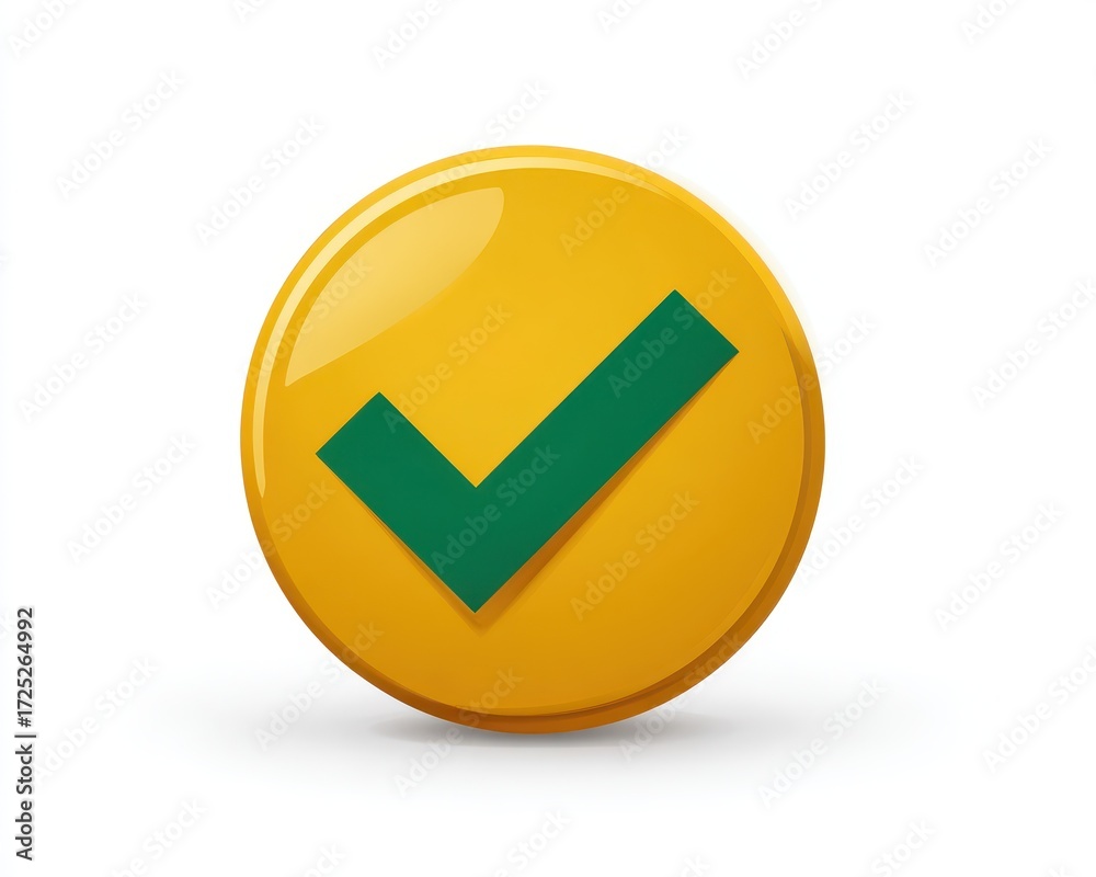 Circular Tick Mark Symbol. Design of Iconic Choice Sign in Bold Color ...