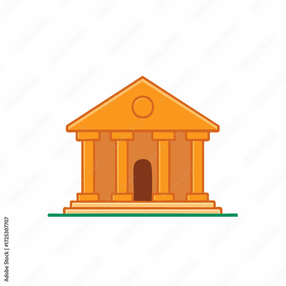 Vector de Stock Cartoon courthouse with columns and stairs architecture ...