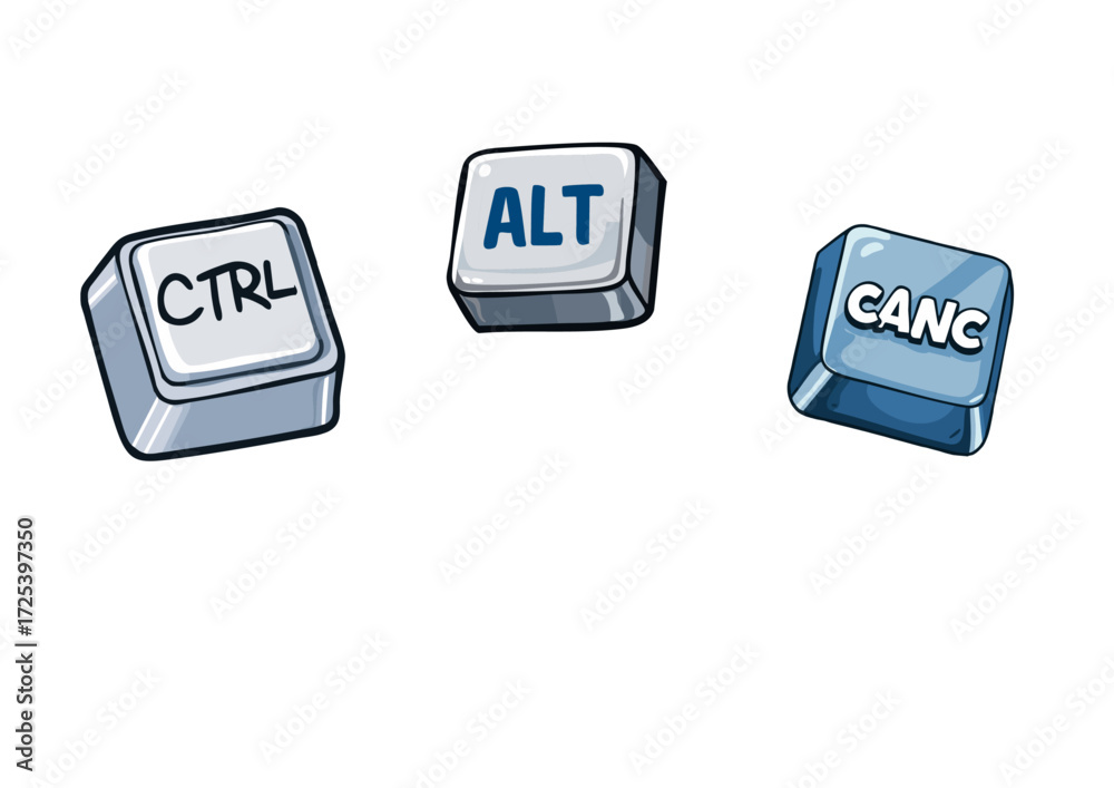 Ctrl Alt Canc keyboard key on laptop Stock Vector | Adobe Stock