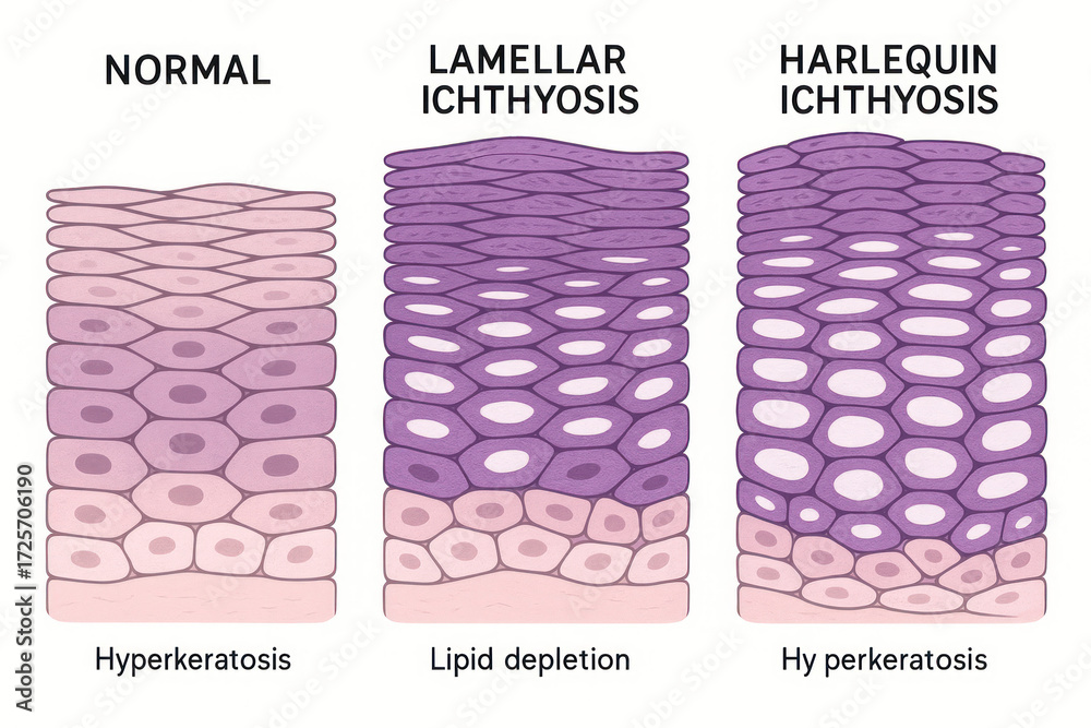 Skin Conditions Diagram Normal Lamellar Ichthyosis Harlequin