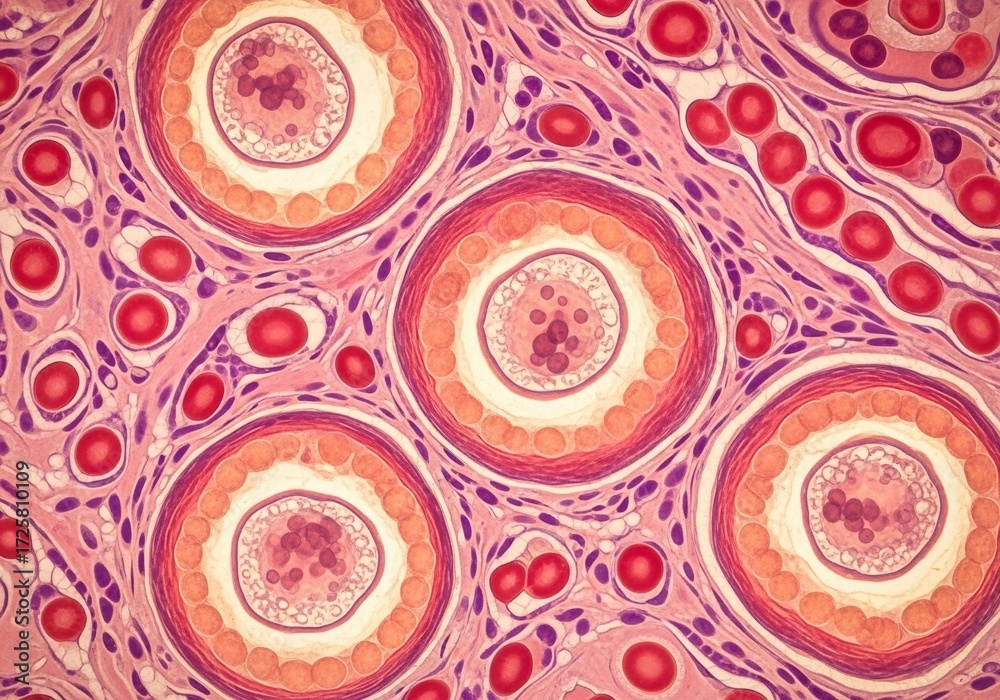 ovarian primordial follicles microscopic visualization oocytes ...