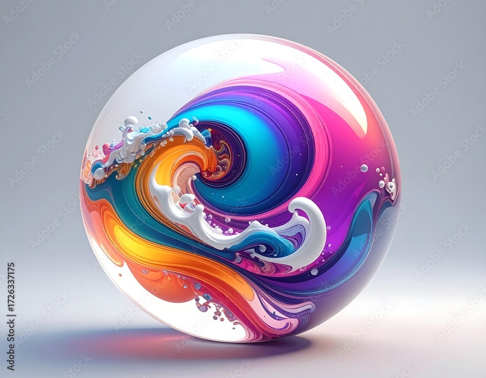 Abstract sphere with swirling colors Stock Photo | Adobe Stock