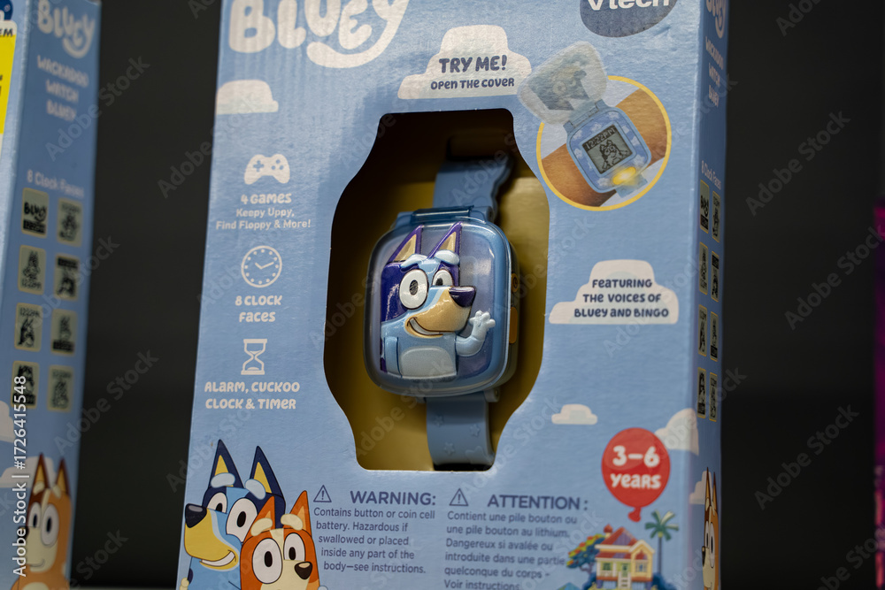 VTech Bluey kids interactive smartwatch with games and clock faces in ...