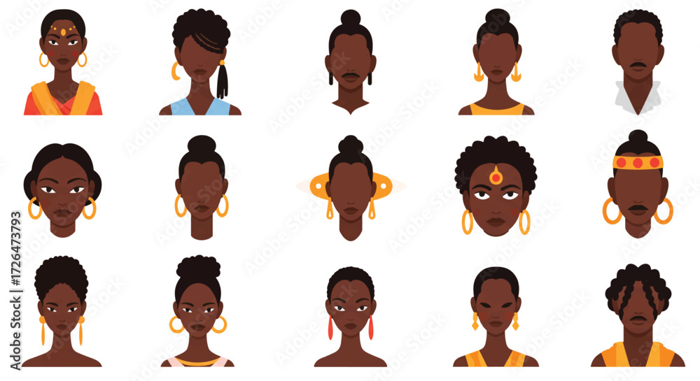 Diverse group of african american women and men showing various ...