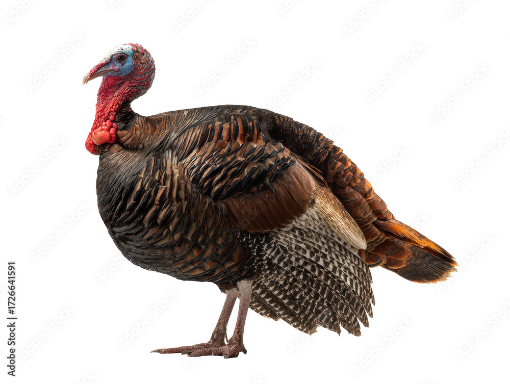 Wild turkey standing proudly in natural habitat setting on a ...