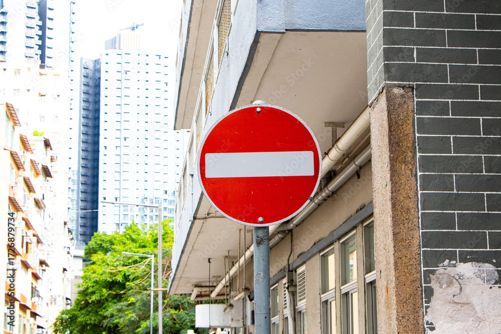 Photo Stock Do Not Enter or no entry sign made of symbol red circle ...