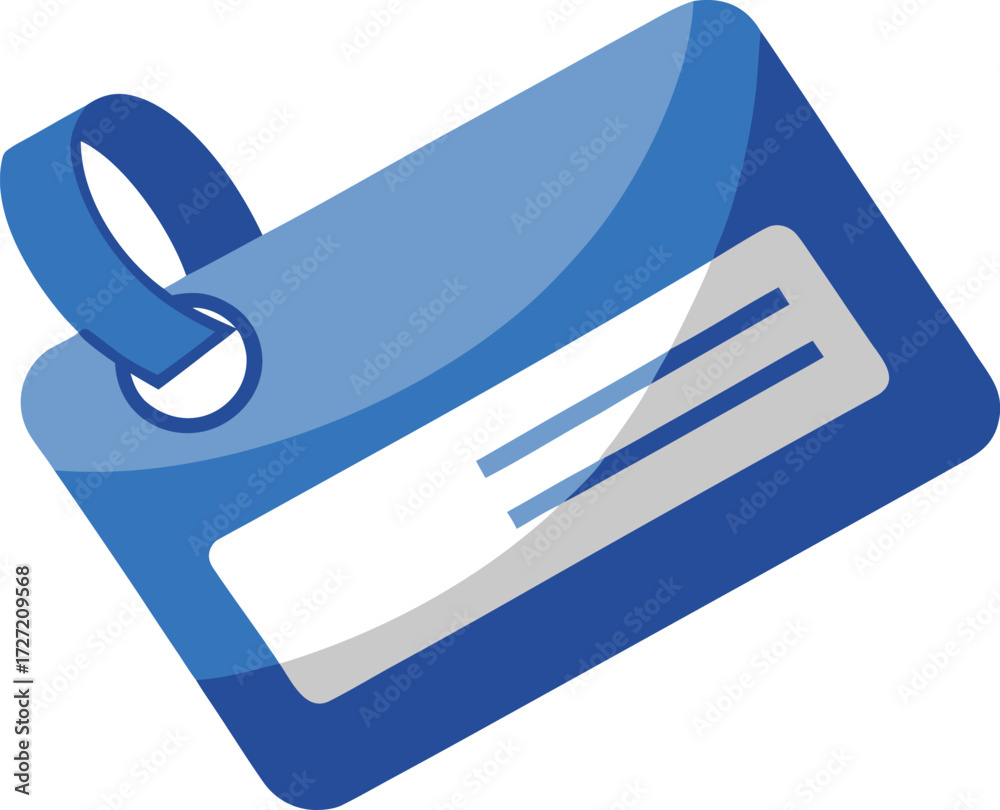 Curved edge id card mockup vector graphic for luggage tags and ...