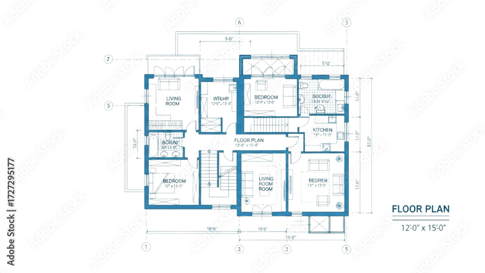 AutoCAD House Plan Vector Illustration – New Home Floor Plans for ...