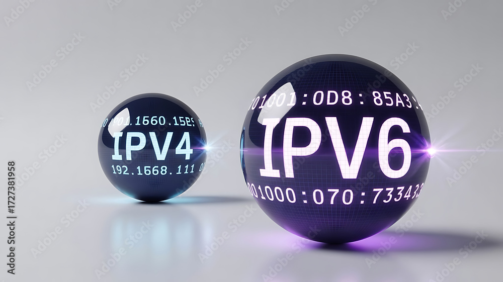 Foto de Stock IPv6 Transition, Internet Protocols IPv4, IPv6, IPv4, IPv6 vs IPv4, internet ...
