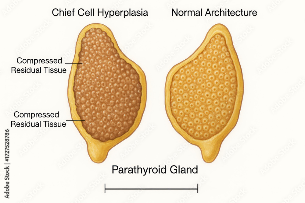 Stock-Illustration „Illustration comparing normal parathyroid gland ...