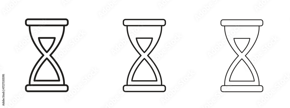 Hourglass icons in thin line symbols with editable strokes Stock Vector ...
