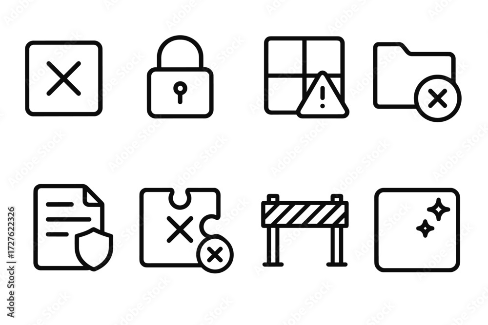 Image vectorielle Stock Security Symbols Collection. Symbols icons in ...