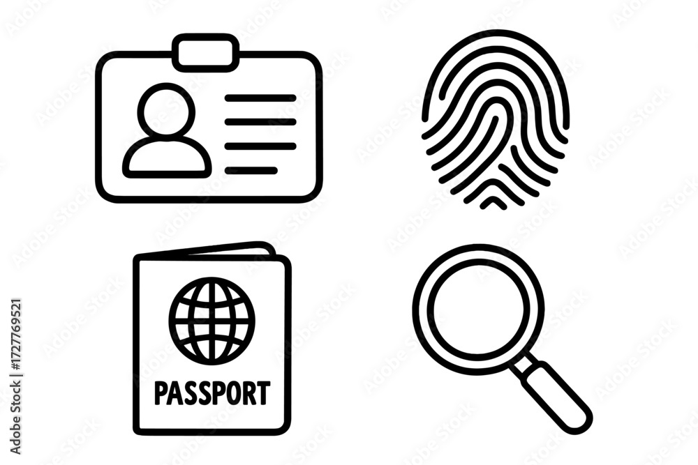 Image vectorielle Stock Identification and security symbols featuring a ...