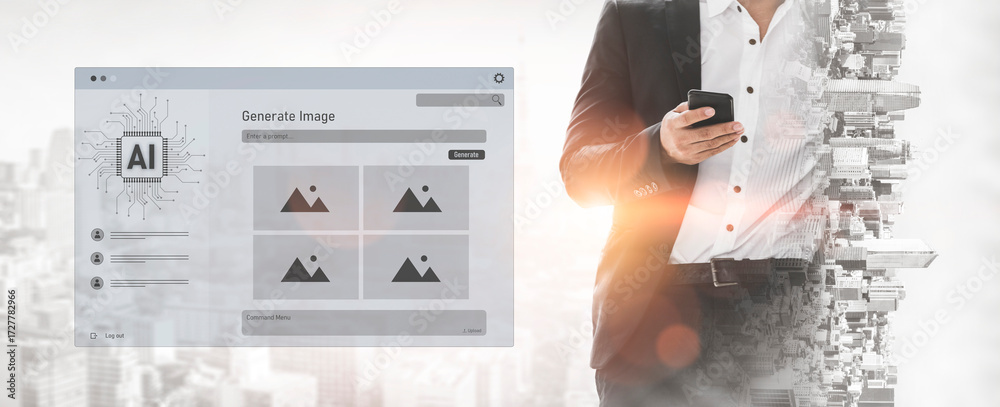 AI image generator interface enables image, AI, and generator process ...