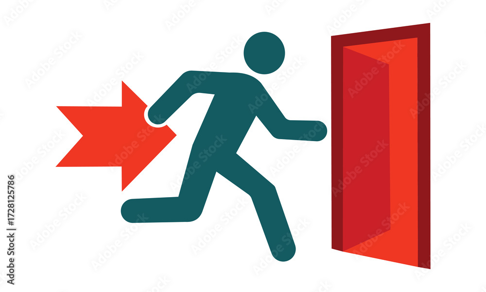 Stock-Vektorgrafik „Emergency Exit Sign Depicting Escape Route A Visual ...