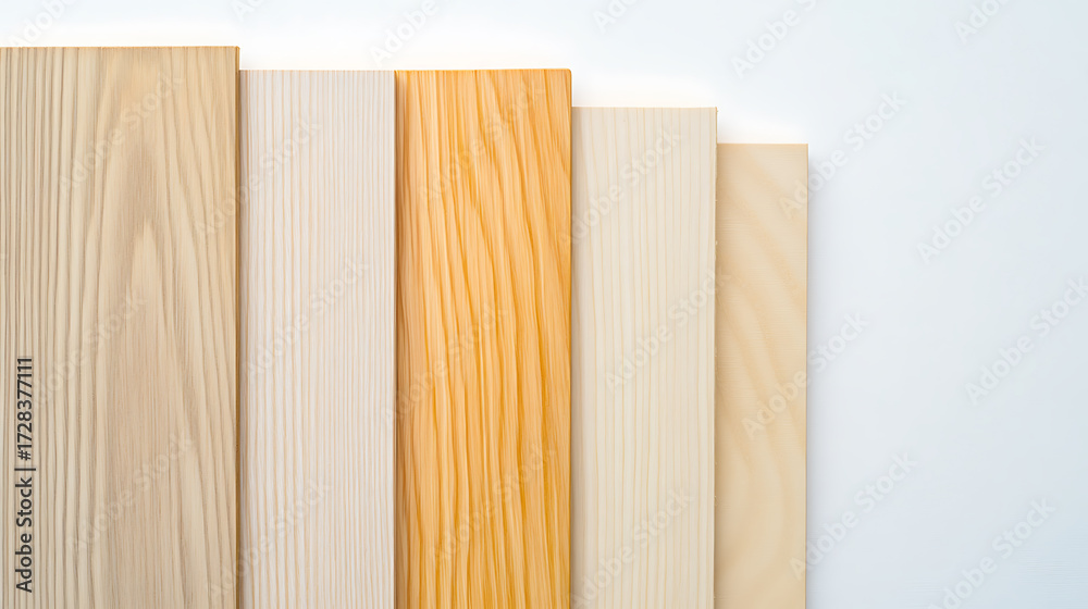 Wooden Samples: A collection of flat, wooden samples are arranged side ...