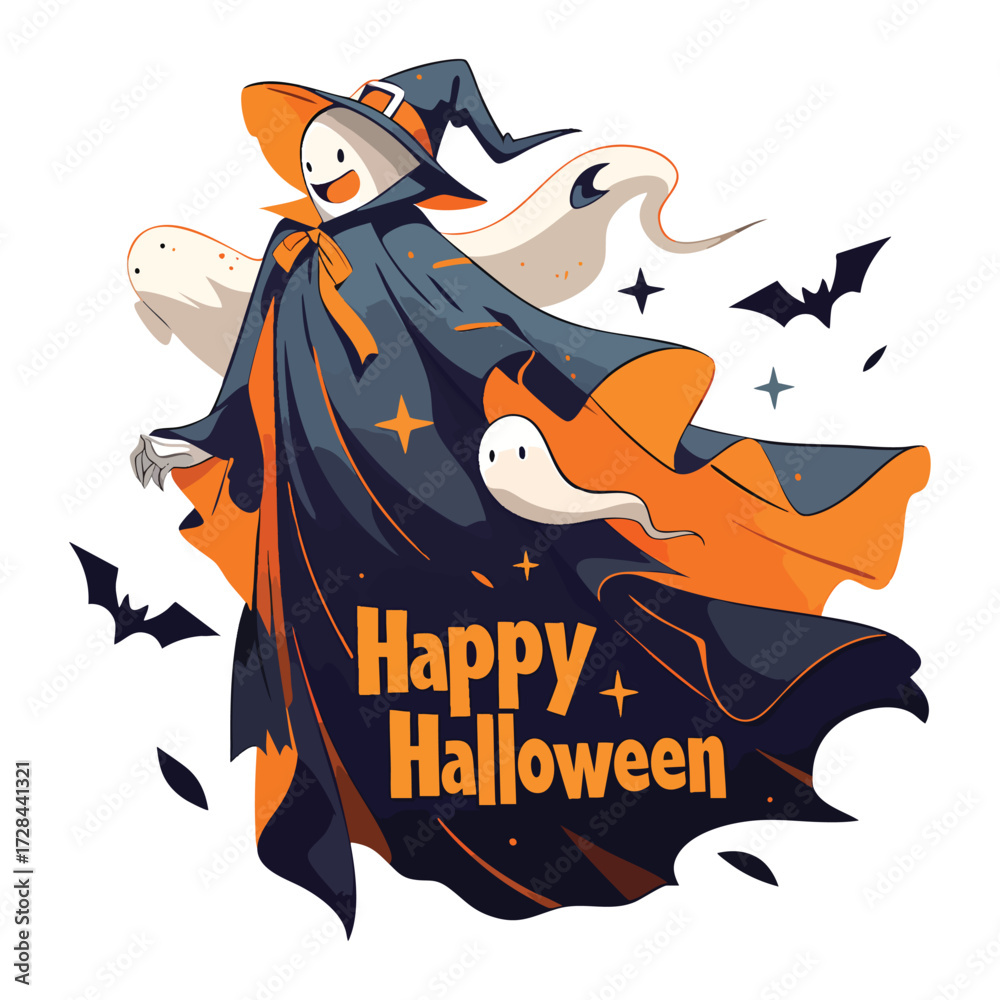 Image vectorielle Stock Vintage Halloween poster design with vector ...