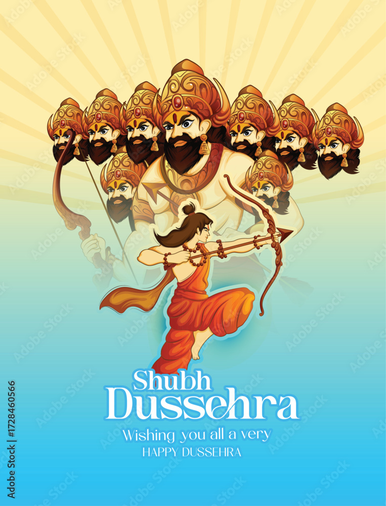 Dusshera vector art illustration Indian festival Stock Vector | Adobe Stock