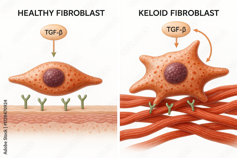 Stock-Illustration „Scientific illustration comparing a healthy ...