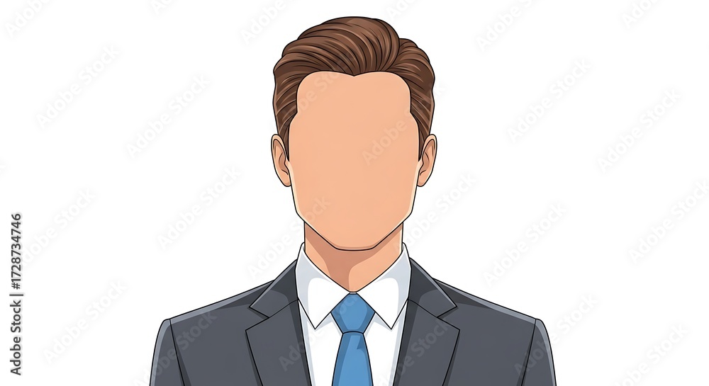 Faceless businessman in a suit and tie representing anonymity in ...