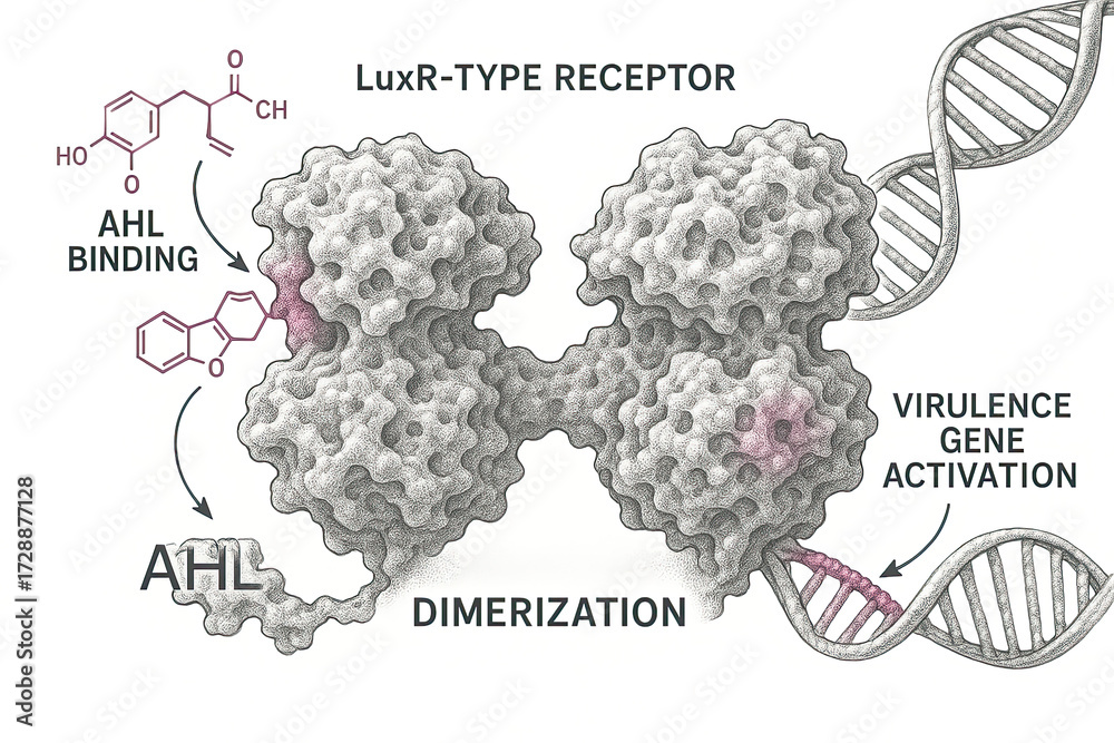LuxR-type receptor dimerization and virulence gene activation by AHL ...