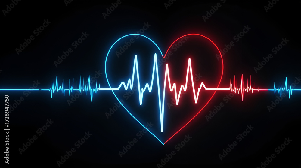 Foto de Stock Close-up vibrant EKG heart rhythm graphic animation ...