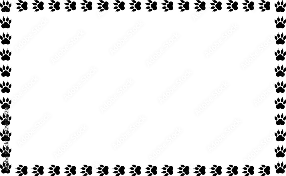 Paw print border design for animal themed projects Stock Vector | Adobe ...