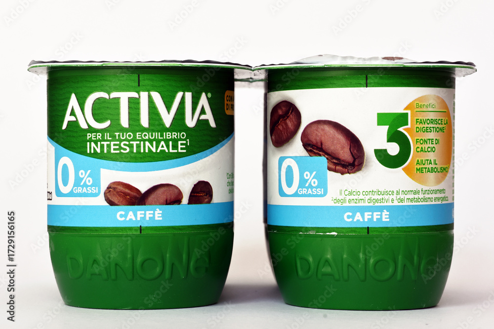 Stock-Foto „Italy – September 23, 2025: Activia yogurt, coffee flavor ...