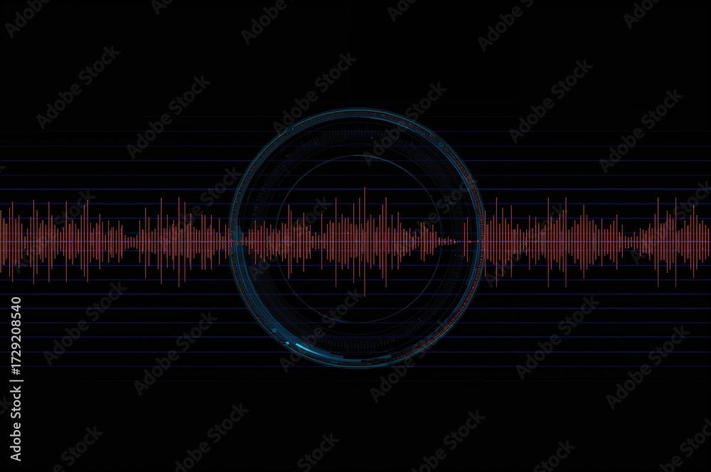 Circular voice signal components with audio equalizer and pulse music ...