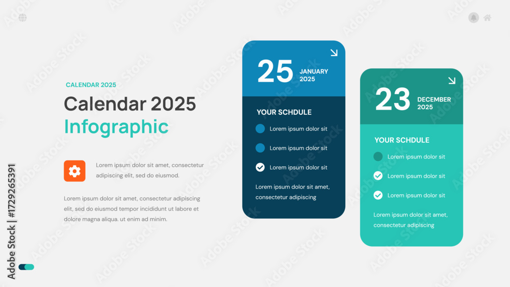 2025 Calendar Infographics Stock Vector | Adobe Stock