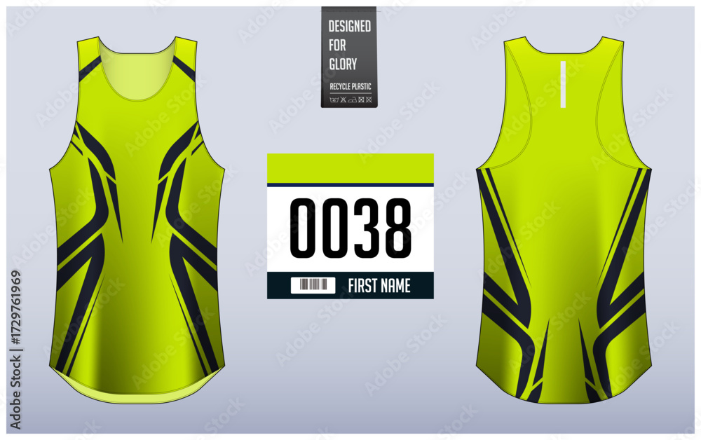Running singlet design template, Tank top jersey mockup for athlete ...