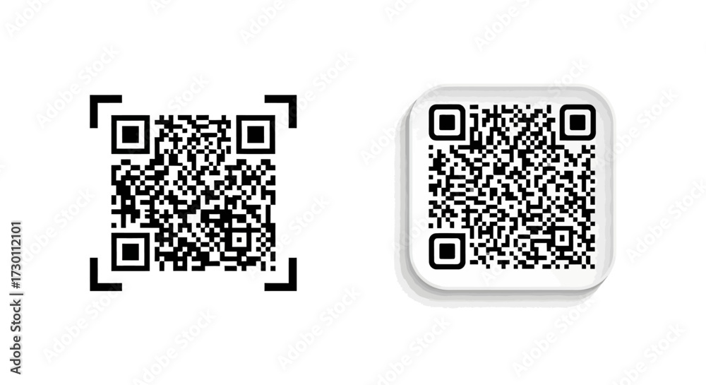 Two Distinct QR Codes Displayed Side by Side Offering Different Visual ...