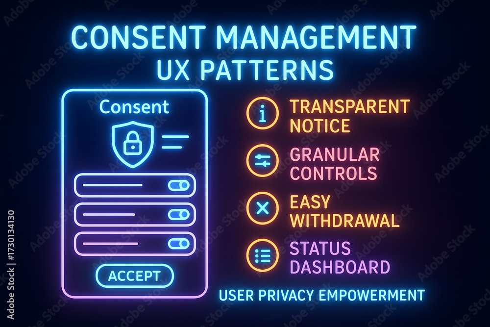 Consent UX Infographic with User Interface Design and Privacy ...