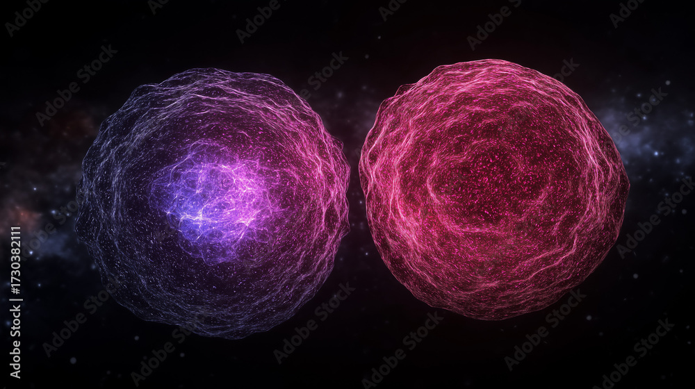 difference. Two stem cells side by side, one vibrant on Earth, the ...