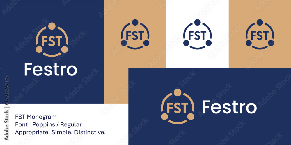 FST Monogram Logo with Circular Orbit Design Stock Vector | Adobe Stock