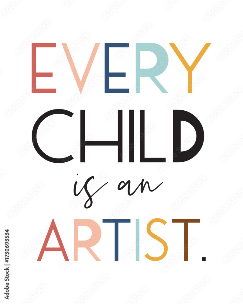 Every Child Is An Artist" Inspirational Poster. A motivational ...