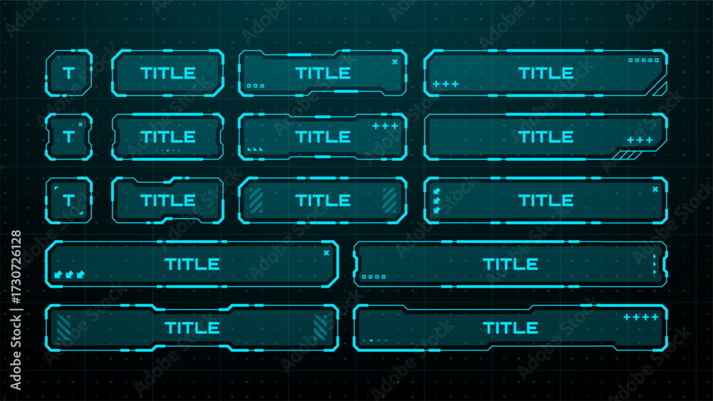 Collection of hud vector graphic frames. Game interface display for ...