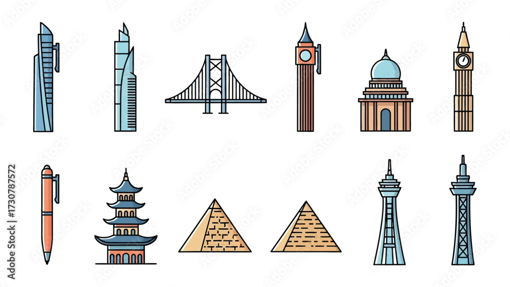 Iconic Landmarks: A collection of world-famous buildings and structures ...
