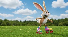 Rabbit Character Roller Skating Free Stock Photo - Public Domain Pictures