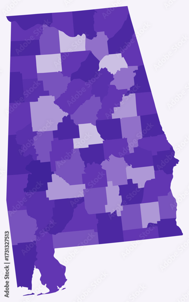 Map of Alabama with counties. Just a simple state border map with ...