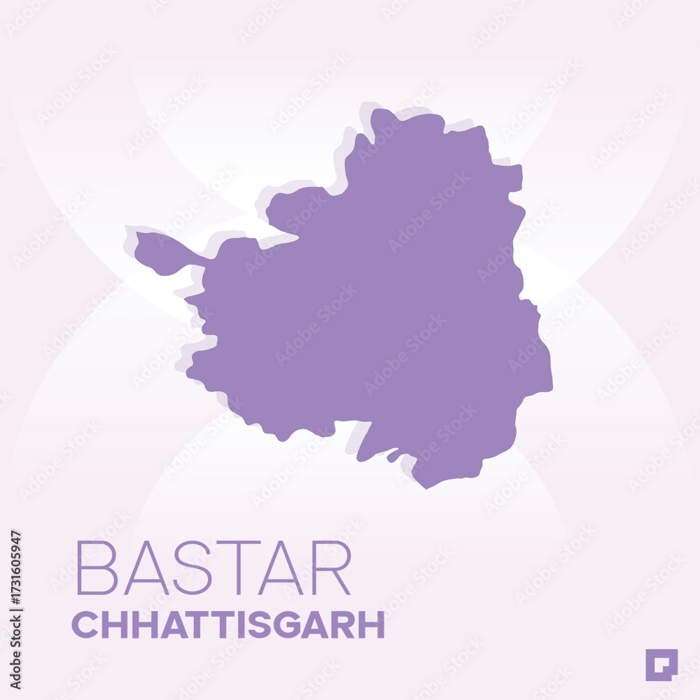 Bastar District Map, Chhattisgarh, India – Editable Vector Outline. Stock Vector | Adobe Stock