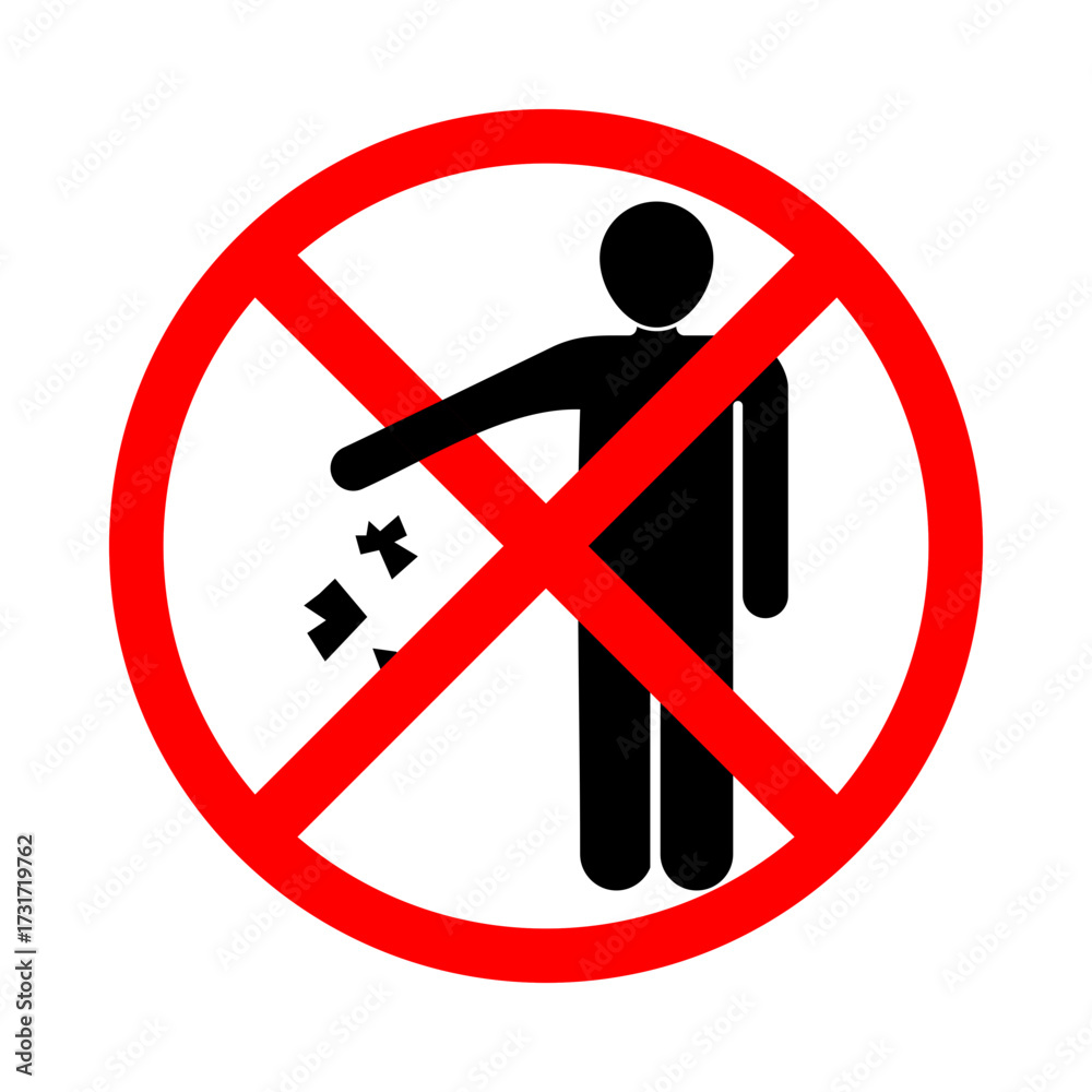 No Littering Sign, Do Not Litter Icon, No Trash Symbol, Littering ...