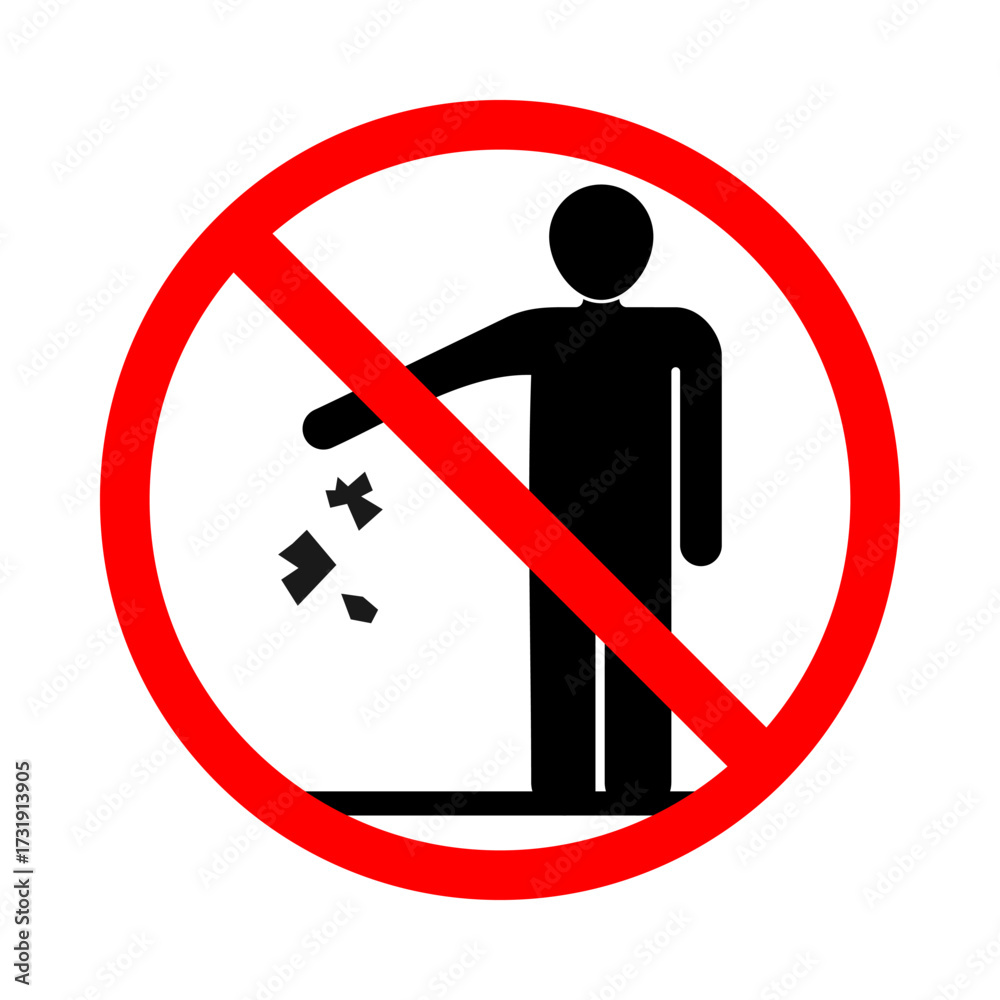 Stockvektorbilden No Littering Sign, Do Not Litter Icon, No Trash ...