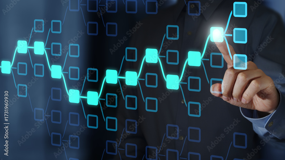 Decision tree diagram. Scenario analysis and strategic planning. AI and ...