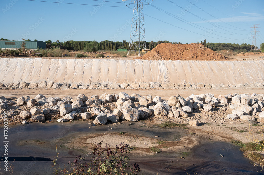 Flood control construction creating new riverbed in Valencia, one year ...