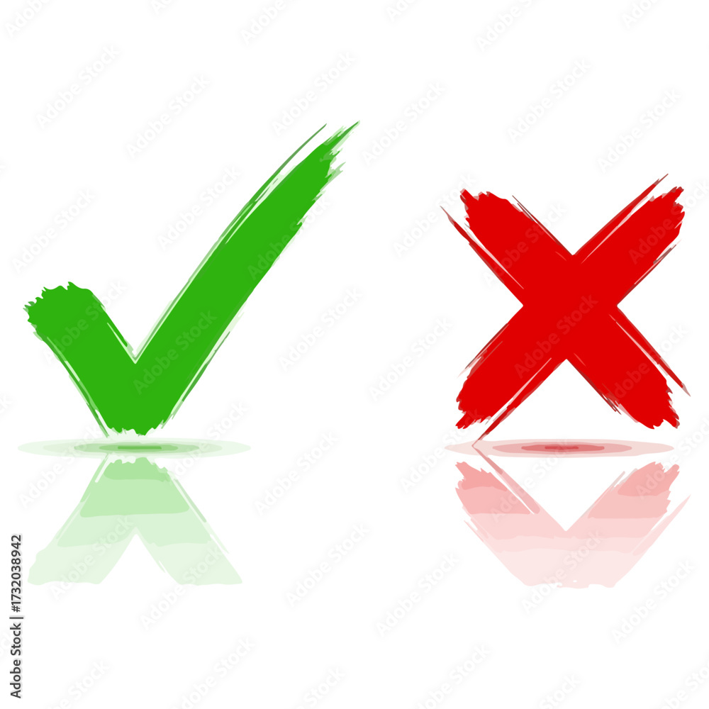 Check mark and cross mark symbols for approval. Stock Vector | Adobe Stock